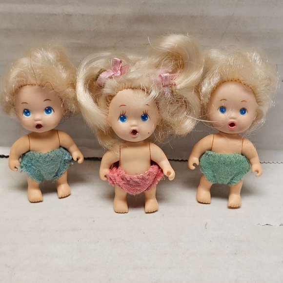 Tyco | Toys | 3 Tyco 99 90s Tiny Doll Quints Drink Wet Magic Green Pink ...